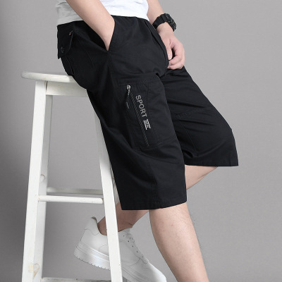 Mens Cargo Shorts Pants Zipper Pocket Summer Cotton Shorts