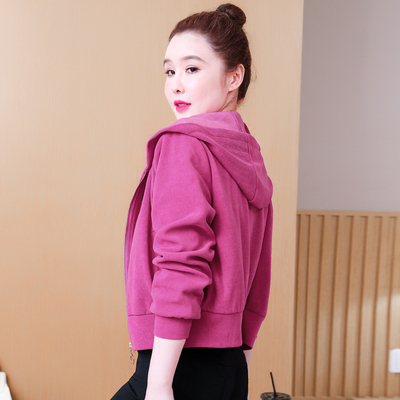 秋季洋气休闲连帽夹克外套女百搭