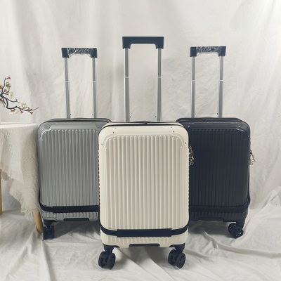 出口日本前开口usb充电行李箱女旅行箱20寸登机万向轮拉杆箱男