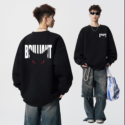 重磅美式设计感圆领卫衣