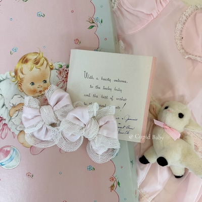 Cupid Baby 洛可可小姐 vintage 复古配色 缎面花边可爱温柔 发夹