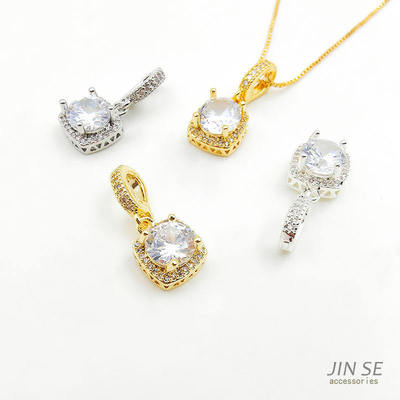 镶锆石方糖吊坠挂饰diy饰品配件