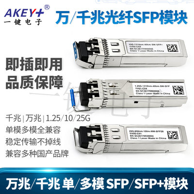 1.25G/10G/25G SFP+光模块单多模双纤100m~40km可选千兆万兆通用