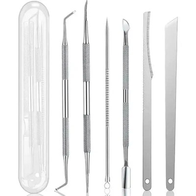 6pcs Stainless Steel Manicure Pedicure Knife To Remove Dead