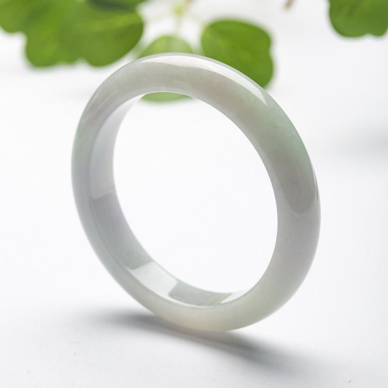 翠佛堂天然A货翡翠手镯翡翠王妃镯女款玉镯淡绿色 53mm