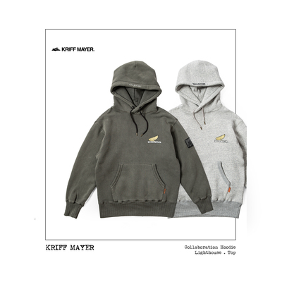 KRIFF MAYER x HONDA 飞翼标志 翱翔意志 复古裂纹印花 抓绒帽衫