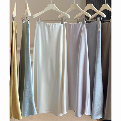 爆款气质鎏光汤汤裙~醋酸缎面鱼尾裙半身裙女春季新款显瘦包臀裙