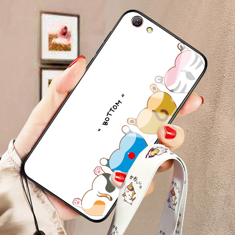 OPPO R9S手机壳OPPO R9s卡通opppr9s玻璃壳oopp R9s防摔oopor9s少女款opor九s保护套0p0p r9s时尚 ...