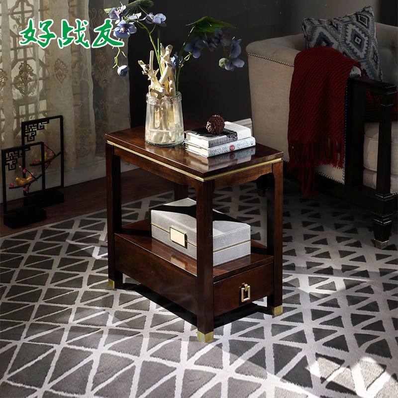 好战友中式沙发边柜小茶几实木边桌客厅边几角几小户型轻奢方形桌_虎窝淘