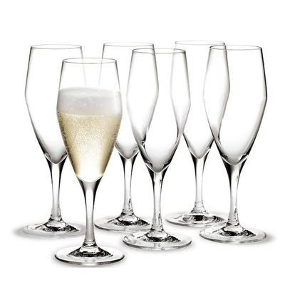 丹麦holmegaard玻璃香槟酒杯6件