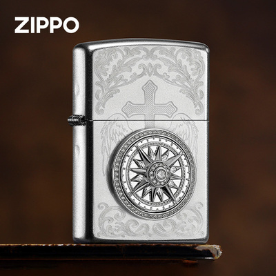 ZIPPO打火机羽翼循迹 煤油防风热恋玫瑰罗盘新年礼物情人节送男友