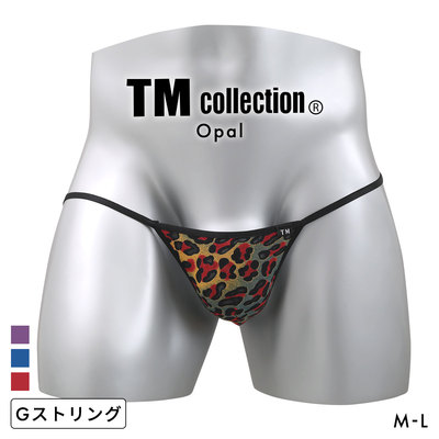TM collection男士内裤日本制薄款透气野性豹纹性感低腰丁字T裤