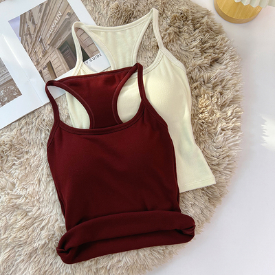 加绒吊带背心带胸垫保暖内搭