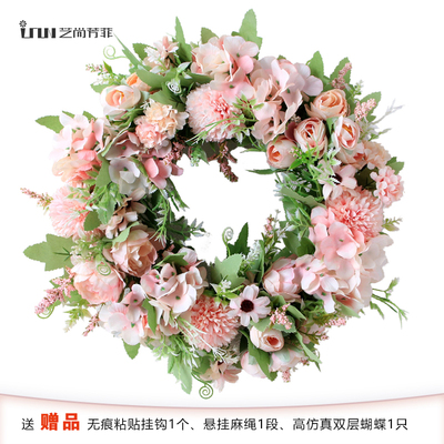 花环挂壁仿真花壁挂门饰门楣花婚庆花摄影道具家居卧室客厅装饰品