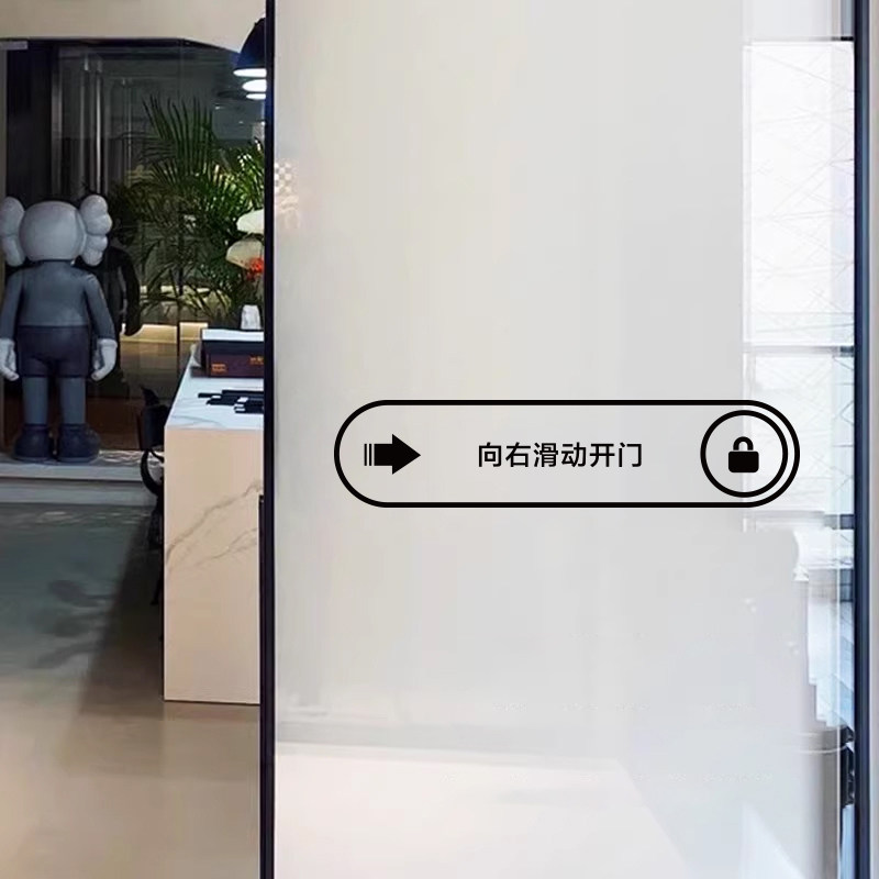 创意玻璃门贴 厨房阳台办公室移门防撞贴 滑动开门ins风简约贴纸
