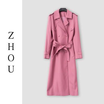 （周哥甄选）玫红色风衣-32774