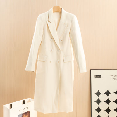 外套风衣气质大衣白色时尚中长款春秋-11458