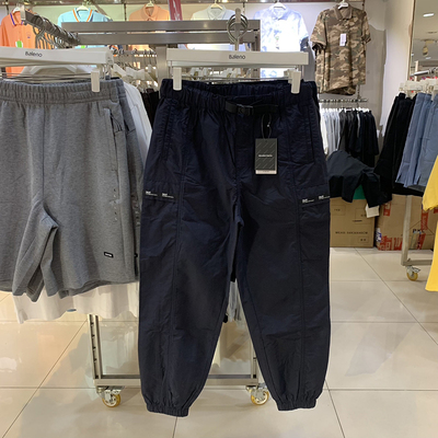 正品班尼路秋男装新款纯色橡筋腰围直筒宽松束脚休闲工装裤男长裤