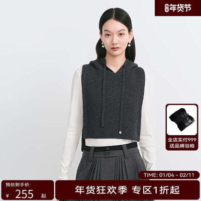 【商场同款】HPLY荷比俪冬季新款女单穿内搭连帽针织毛衫