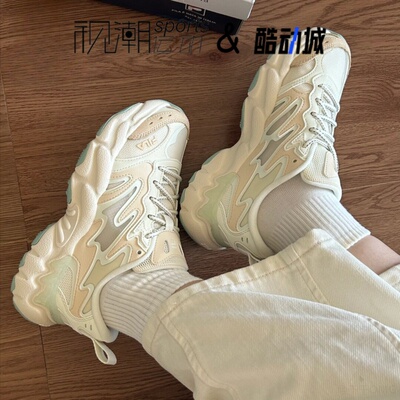斐乐蕨草三代白绿女休闲老爹鞋