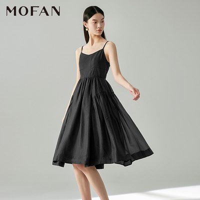 MOFAN摩凡夏新款黑色连衣裙