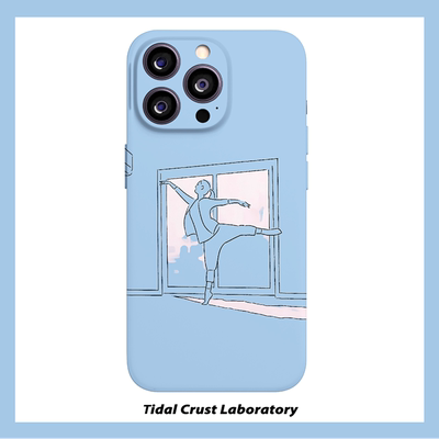 独处的我自由起舞蓝色菲林二合一手机壳适用苹果17nova14华为p70mate60小米15opporen14ovivo荣耀300iPhone16