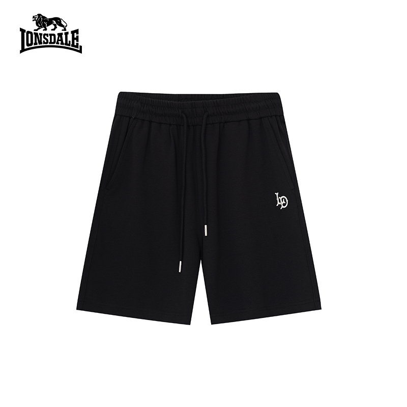 LONSDALE/龙狮戴尔LONSDALE女士短裤夏季黑色宽松抽绳休闲运动裤