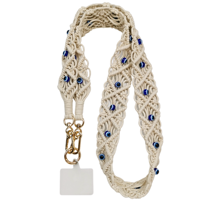 斜挎手工编织镂空宽手机挂绳