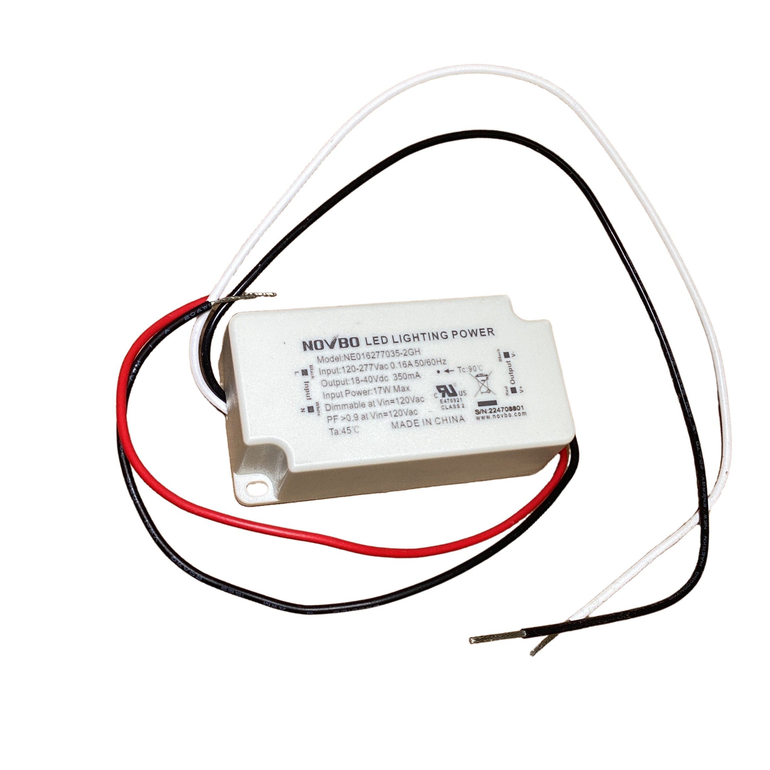 恒流圆形内置电源变压器350mA,24-42V 15W 宽电压美规调光驱动