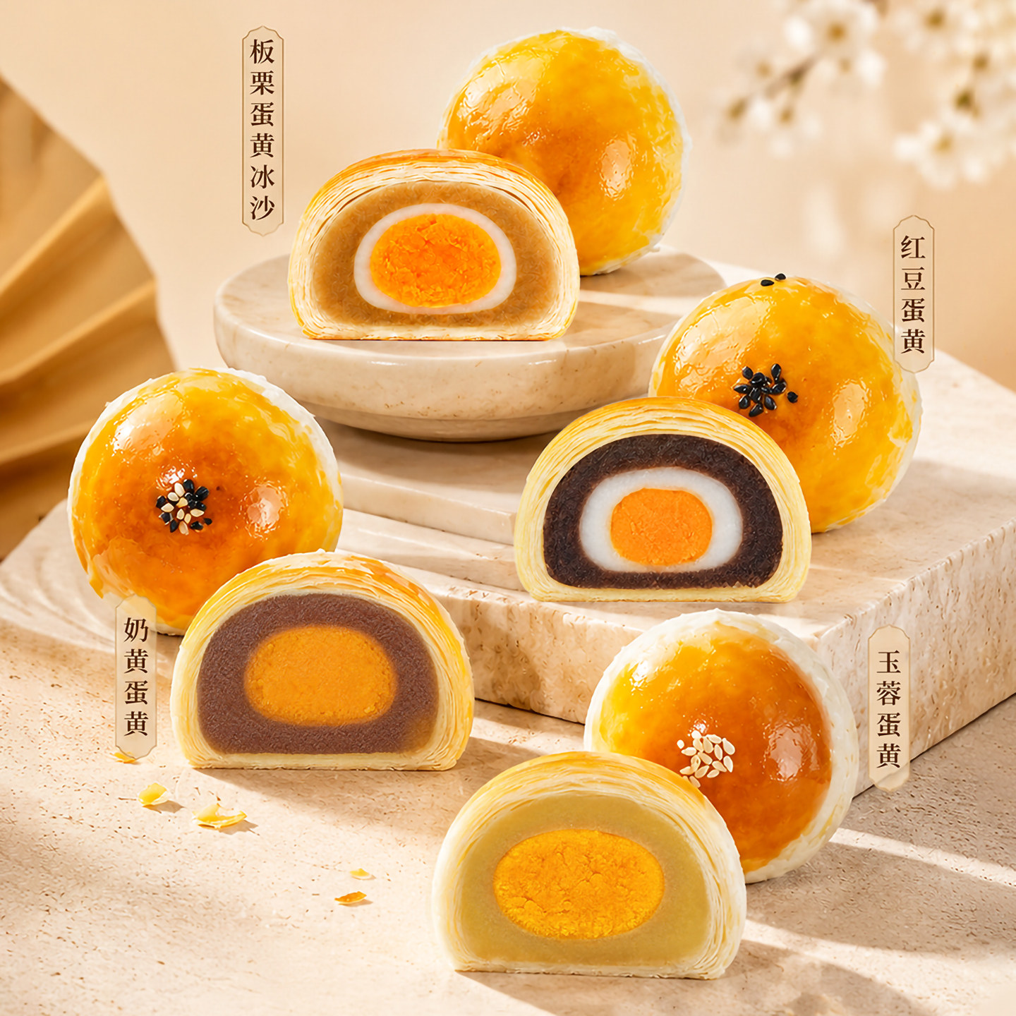 蛋黄酥中秋月饼中式糕点流心雪媚娘独立包装食品零食办公休闲糕点