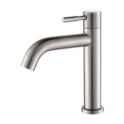 斐格304不锈钢拉丝冷水面盆龙头