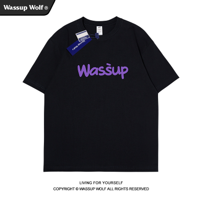 wassupwolf重磅纯棉短袖