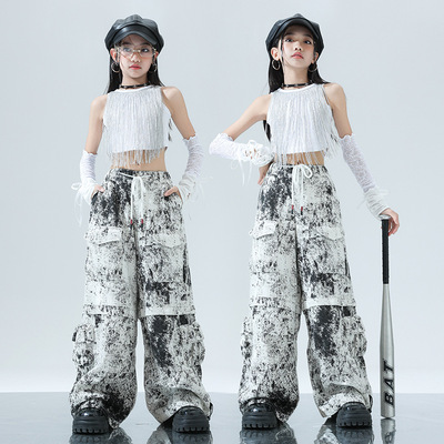 儿童嘻哈街舞潮服女童爵士舞服装演出服工装风jazz炸街走秀表演