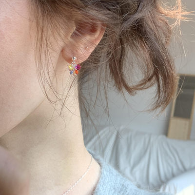 多巴胺甜美森系彩色串珠耳环