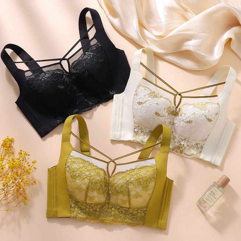 聚拢90BC性感胸罩大罩杯无钢圈内衣加大码无海绵收副乳超薄c文胸_虎窝淘