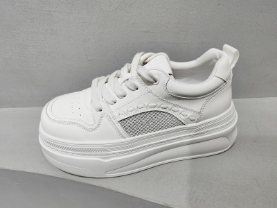 欧洲站AML厚底舒适真皮网拼透气时尚板鞋小白鞋2026春夏新款女鞋