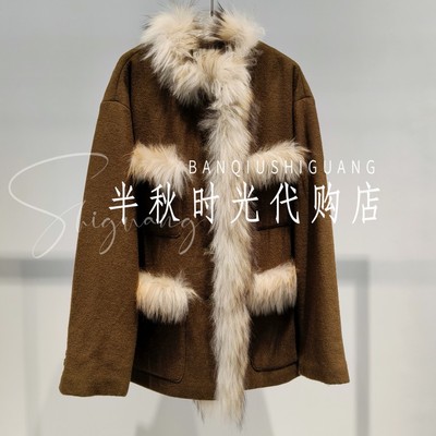 （小魔女）UY25452W139140-4599 UOOYAA乌丫25冬小香风毛呢外套