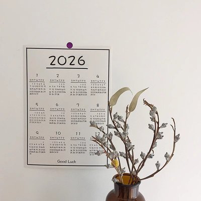 ins卡片创意清新2026日历贴墙