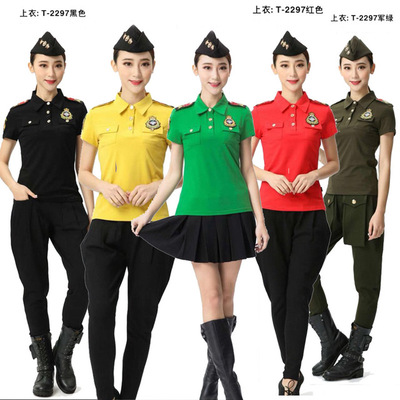 春夏季正品森林骑士水兵舞服装男女款翻领皇冠标短袖上衣广场舞服