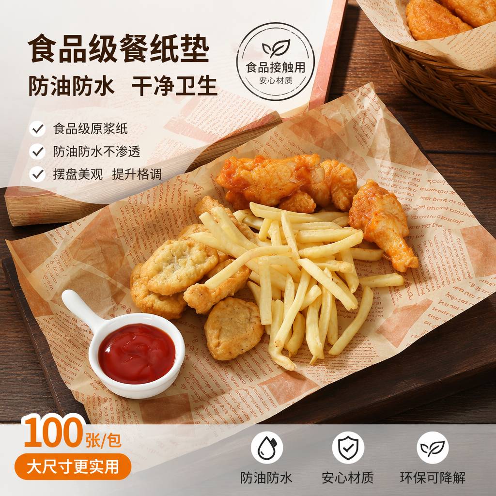 餐纸垫三明治包装纸报纸款纸汉堡纸隔油托纸吸油纸披萨垫纸淋膜纸