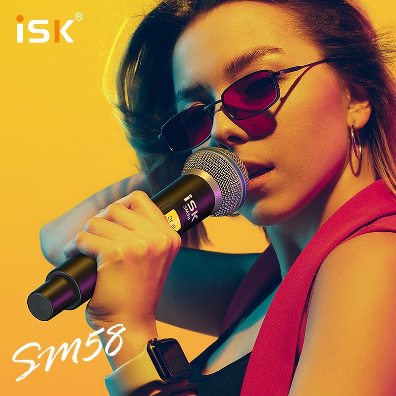 ISK SM58无线一拖二动圈麦克风手持户外主播K歌直播话筒设备套装_虎窝淘