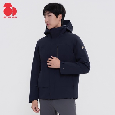 SCALER思凯乐户外2025秋冬男款三合一鹅绒冲锋衣防风雨保暖登山服