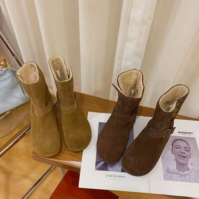 韩版时尚真皮羊毛保暖雪地靴女