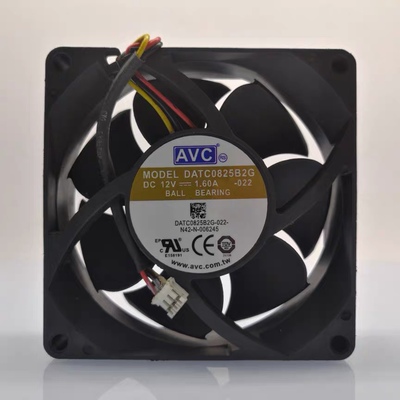 原装AVC DATC0825B2G DC12V 1.60A 8cm 8025超大风量增压散热风扇