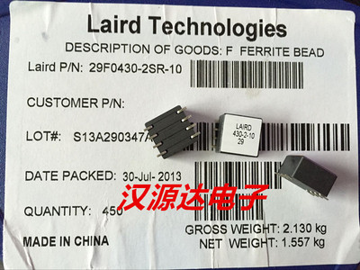 29F0430-2SR-10 LAIRD 430-2-10 铁氧体环形磁路/磁环 200R 8A