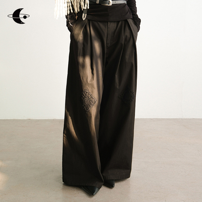 裤子女2025新款慵懒风阔腿休闲裤