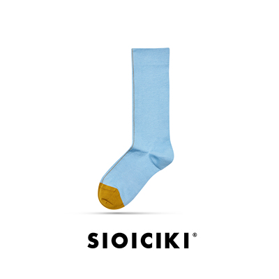 sioiciki设计师情侣棉浅蓝色中筒