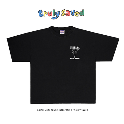 Truly saved 250g重磅纯棉 涅槃乐队经典潮牌美式咔叽短袖T恤大码
