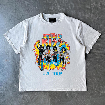 ART Fashion KISS激流金属乐队ins数码直喷潮牌T恤vintage痞帅风