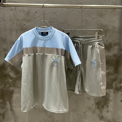 美式复古字母刺绣短袖T恤